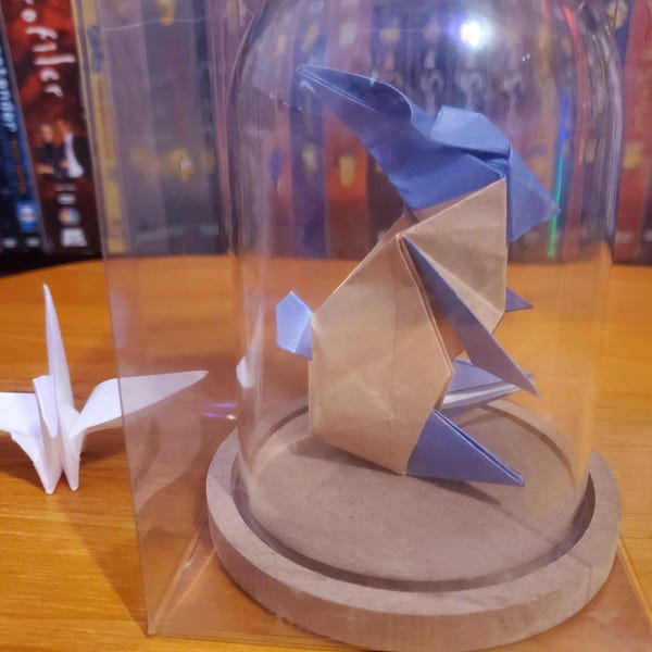 Origami Paper Kissing Connected Cranes Red Green Christmas Ornament ...