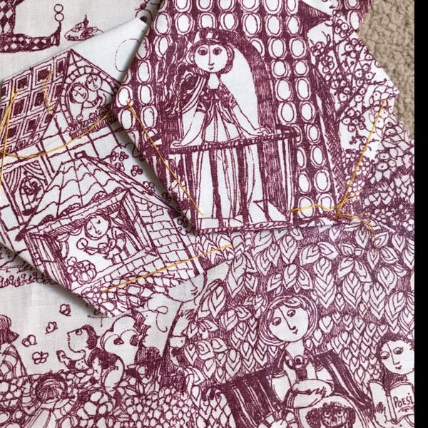 HYDRANGEAS AND SUMAC . Pure Cotton , Hand Printed , Fabric Piece for ...