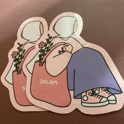 Purple Flowers Hijabi Cute Hijabi Stickers Islamic Stickers Cute Hijabi ...