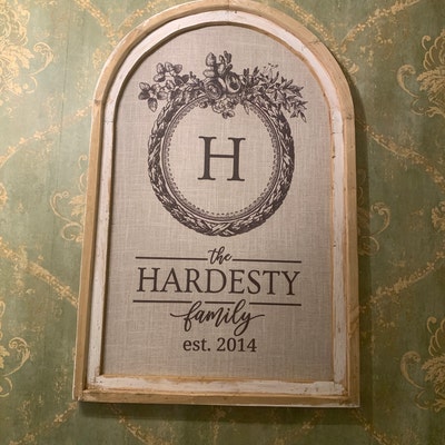 Monogram Wall Art Arch Window Frame Personalized Gift Custom Farmhouse ...