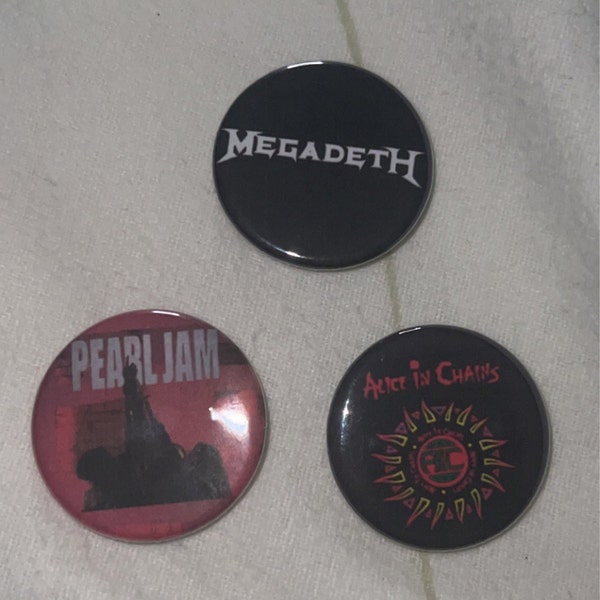 80's Heavy Metal Band Pins, Badges - Etsy