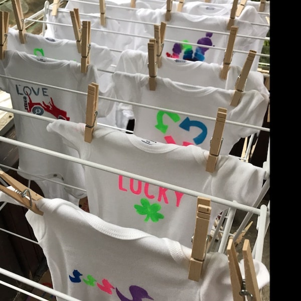 Funny Baby Onesie Decorating Kit, Baby Shower Activity Kit, DIY Baby ...