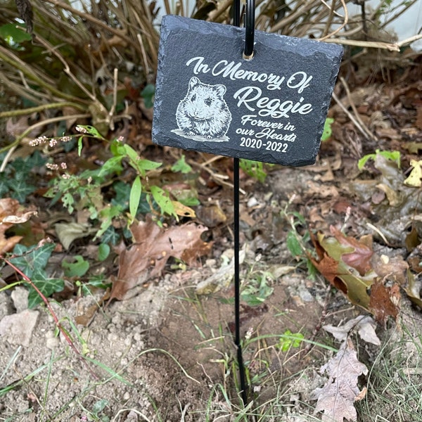 Personalized Hamster Memorial Slate Stone: Engraved Pet Grave Marker - Etsy