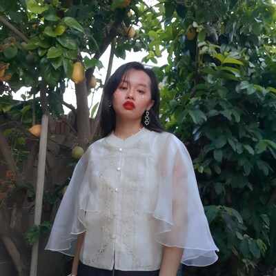 Modern FILIPINIANA Silk Embroidered CAPE Barong BEIGE - Etsy