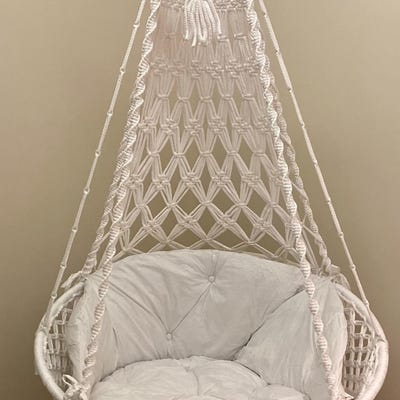 Macrame Large Bed Swing Chair, Porch Swing, Rocking Bed Swing, Hanging ...