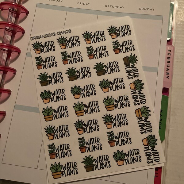 Water Plants Planner Stickers, Potted Plants, House Plants - Etsy