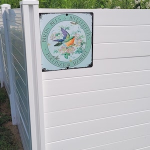 Pollinator Friendly Garden Sign, Garden Art Pollinator Signs, Bird on ...