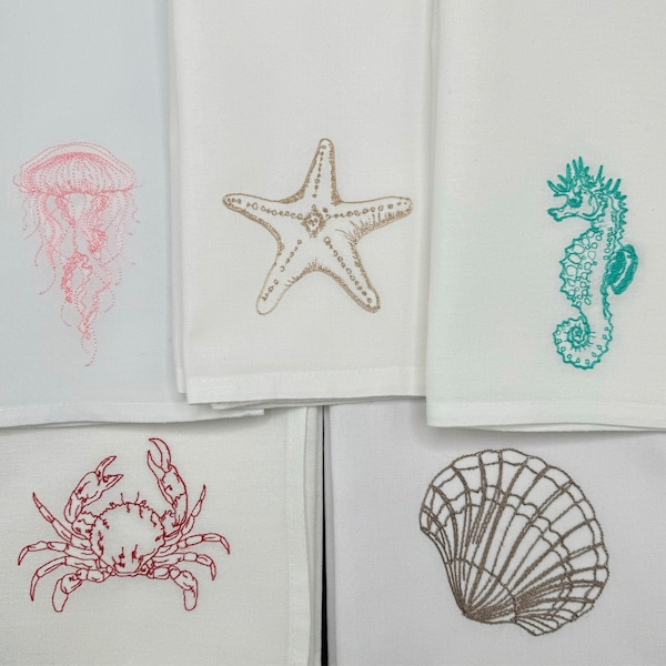24 Marine Machine Embroidery Designs Bundle, Sea Conch Shell Horse ...