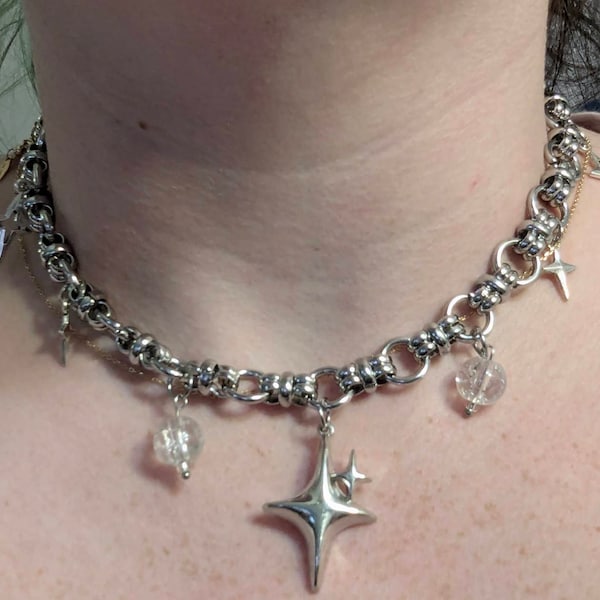 Y2K Silver Star Pendant Necklace,y2k Fashion,cool Star ...