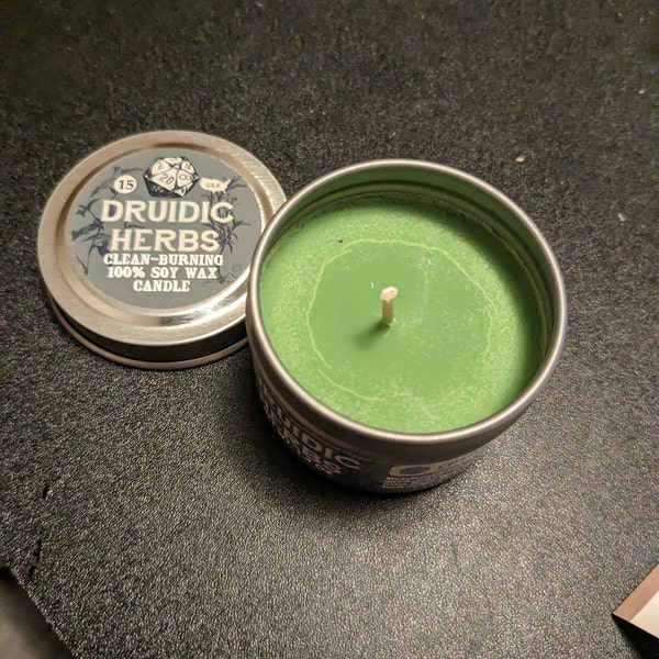 Druidic Herbs Gaming Candle | Geek Gift | RPG | Gamer | DND | Sage ...