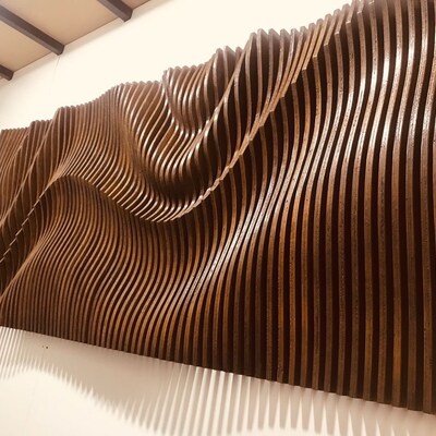 Parametric Wavy Wooden Wall Decor 50 / Face in Waves / CNC - Etsy