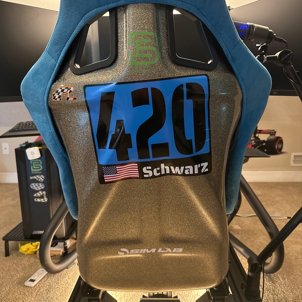 Race Car Number Plate - Permanent Vinyl or Reusable Magnet - Custom ...