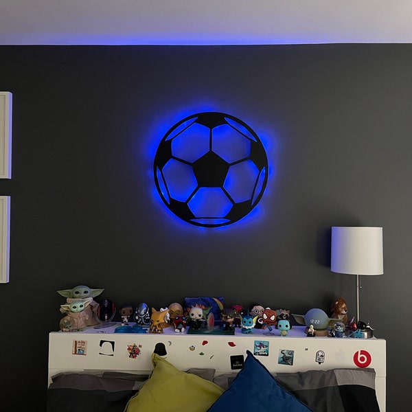 Personalized Soccer LED Metal Art Sign / Light up Soccer Ball Name ...
