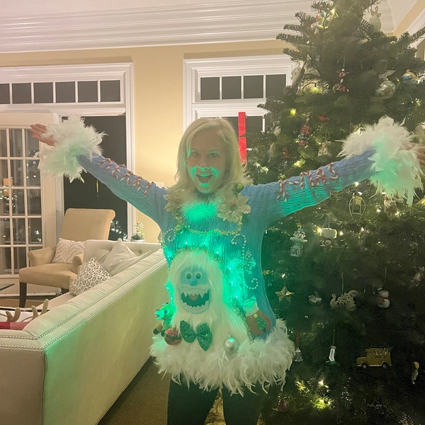 Yeti Abominable Snowman Sweater, Tacky Ugly Christmas Sweater, Gorgeous ...