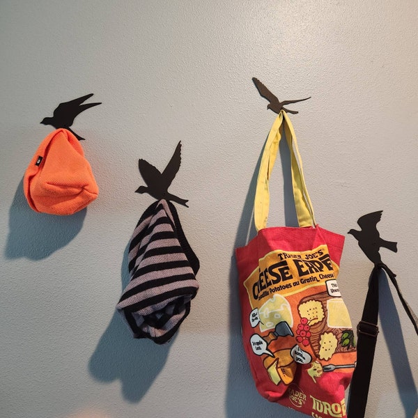Adorable Birdie Hooks for Bedroom Decor, Metal Decorative Hooks, Sweet ...