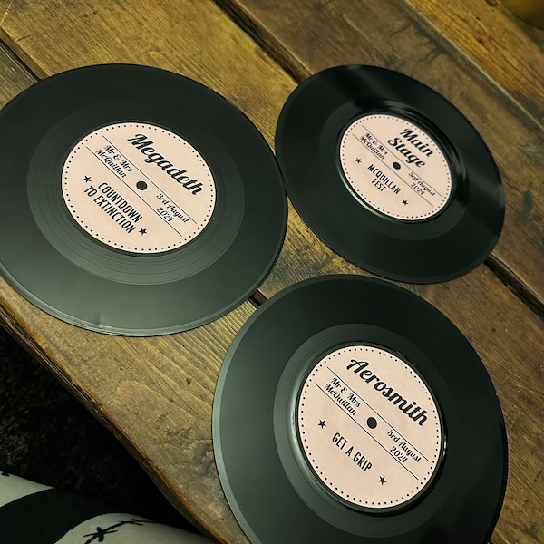 Personalised Record Label STICKERS for 7" Vinyl Record Table Names ...