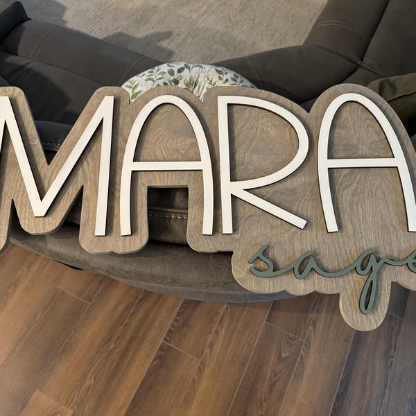 Large Custom Wood Name Sign, Nursery Name Sign, Boho Girl Name Sign ...