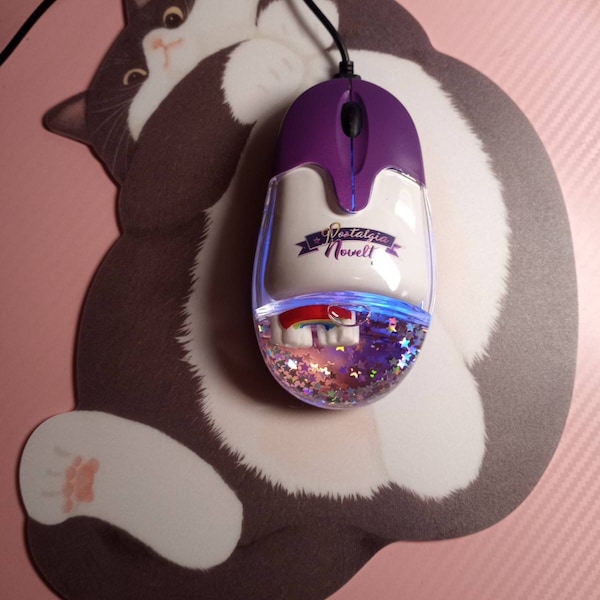 Purple LIQUID AQUA Mouse for Computer With Rainbow- USB, Y2K, Frutiger ...