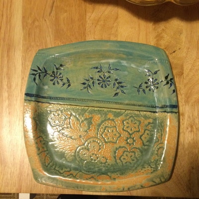 Square Pottery 3 Piece Place Setting - Etsy