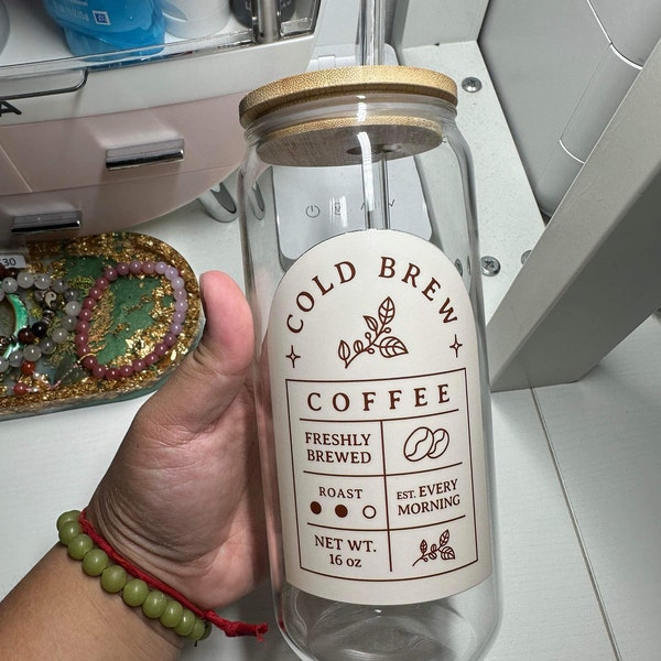 Cold Brew Coffee Cup, Cute Iced Coffee Cup, Iced Coffee 20oz Cup, Tall ...