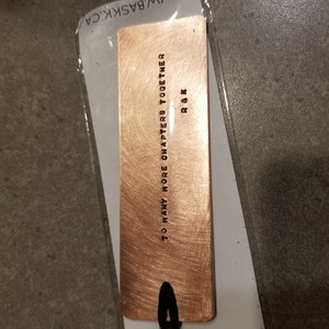Copper Personalized Bookmark Quote Hand Stamped Original Book Mark - Etsy