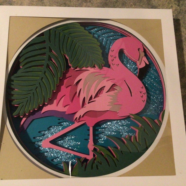 3D FLAMINGO Svg - TROPICAL Shadow Box - for Cricut - for Silhouette - Etsy