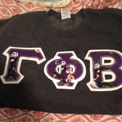 Nightmare Halloween Greek Lettered Stitched Shirt Fraternity Sorority ...