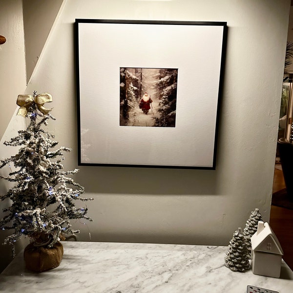 Printable Christmas Wall Art, Vintage Santa Oil Painting, Seasonal ...