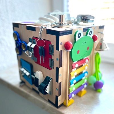 Rainbow Baby Gift, Wooden Fidget Toy Busy Board 70x50 Cm Toddler ...