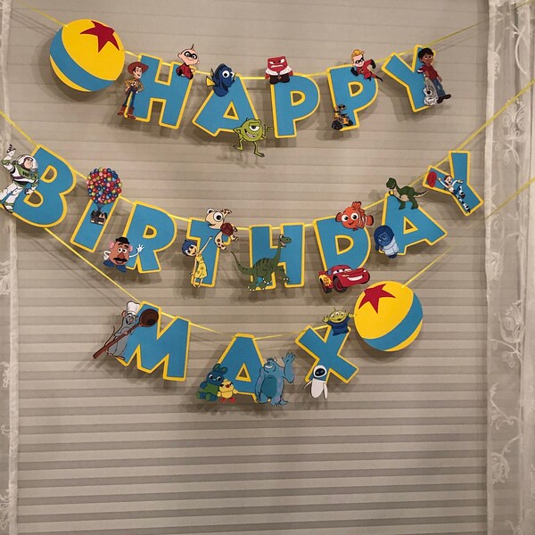 Pixar Birthday Banner/pixar Party/pixar Theme/pixar Decorations/pixar ...