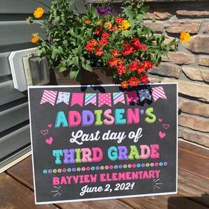 Last Day of Kindergarten Sign PRINTABLE, Last Day of School Chalkboard ...