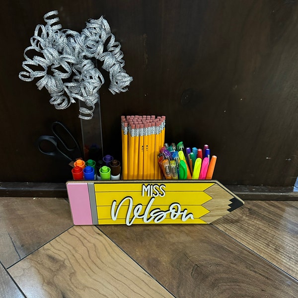 Personalized Teacher Desk Caddy, Teacher Gift - Etsy