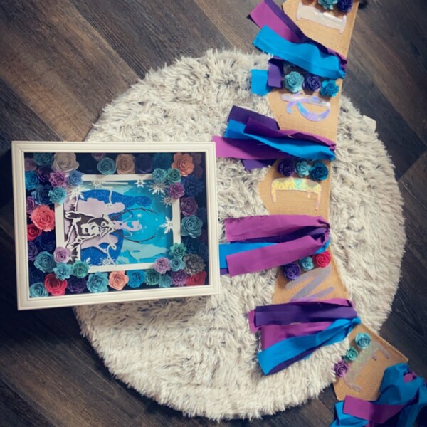 Frozen Lightbox SVG, Paper Cut Template Ai, Frozen Shadow Box Svg ...