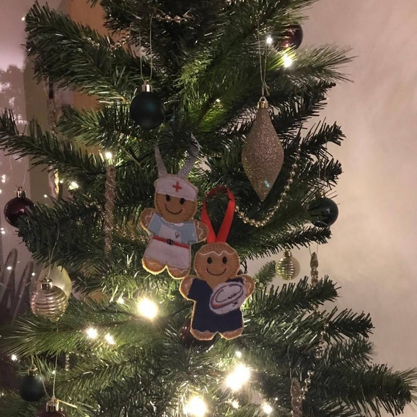 Gingerbread Rugby Player, Gingerbread Cyclist, Tree Decoration, Tree ...