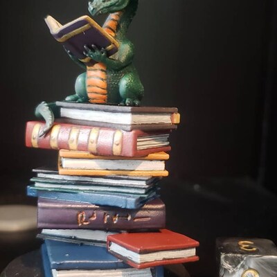Dragon Reading Book Statue, 3D Printed Resin Art Sculpture, Outdoor ...
