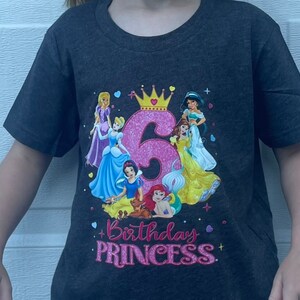 Fourth Birthday Princess Shirt, Disney Princess Birthday Shirt, Princess Birthday Shirt, Girls ...