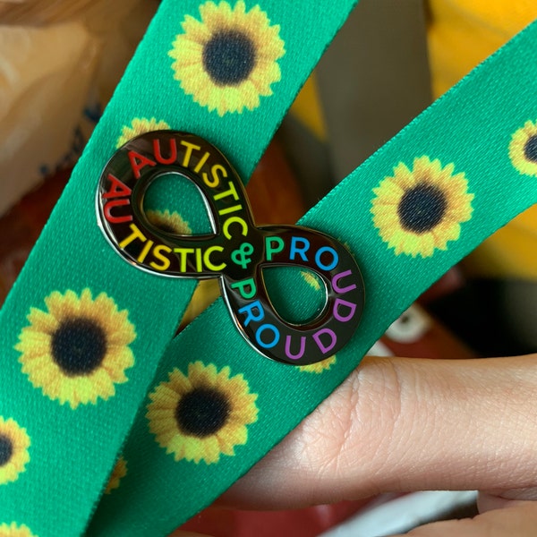 Autistic and Proud Autism Pride Spectrum Infinity Symbol Enamel Pin ...