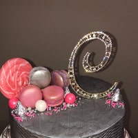 Large 5 Crystal Rhinestone Gold Cake Topper Letter c Monogram Wedding ...