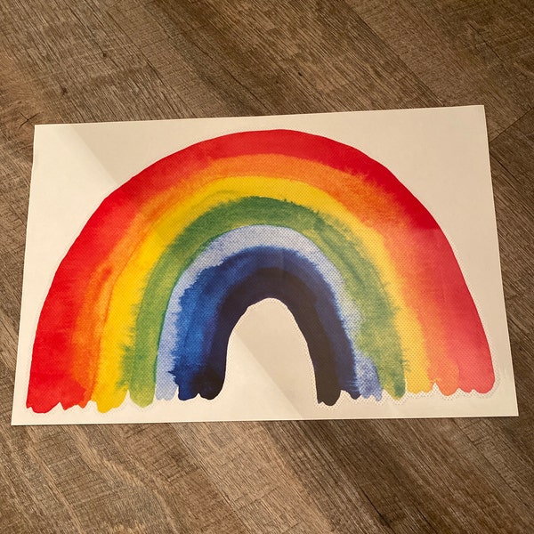 Stay Safe Be Kind Rainbow Window Sticker, Rainbow Window Decal, Rainbow ...