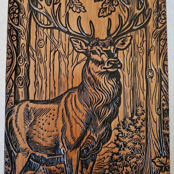 Stag Cutting Board Laser File: Deer Charcuterie Design (SVG) - Etsy