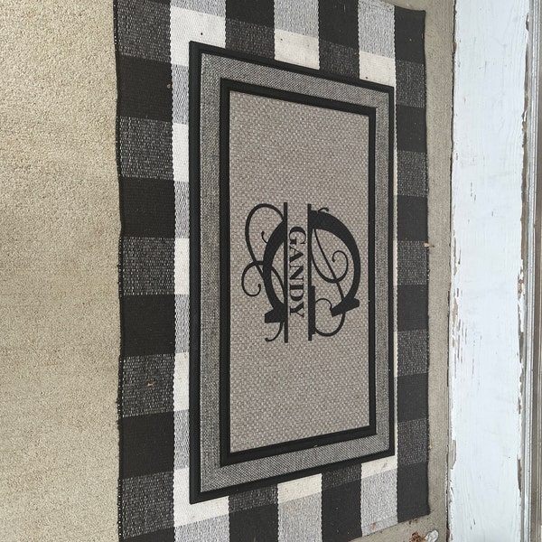 Personalized Doormat Custom Monogram Door Mat With Monogram Initial ...