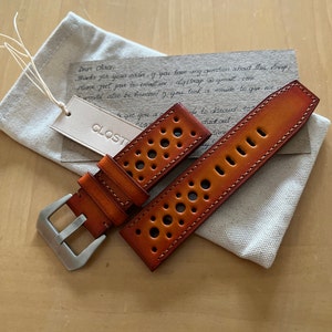 Handmade Rally Watch Band Bespoke Patina Watch Strap 20mm | Etsy