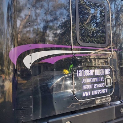 Semi Truck Vinyl Graphics Decals Stripes & Door Name Decal Many Colors ...