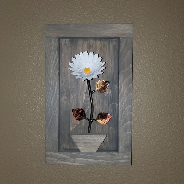 Personalized Gift - Framed Metal Daisy for Iron 6th Anniversary - Etsy