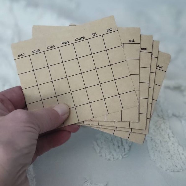 Small Kraft Stick Anywhere Calendars - Undated Monthly Calendar Sticker ...