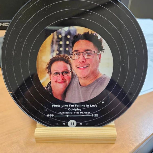 Personalized Vinyl Record With Photo Acrylic Song Plaque Anniversary ...