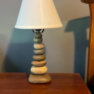 Rock Lamp medium/small 16 Tall, Stacked Stone Cairn Lamp - Etsy