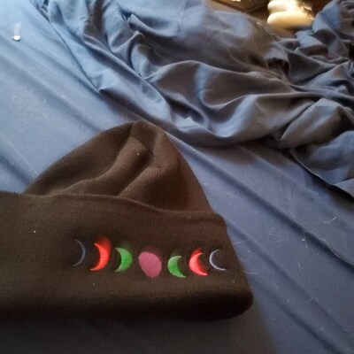 Moon Phases Beanie, Witchy, Pastel Goth Hats - Etsy
