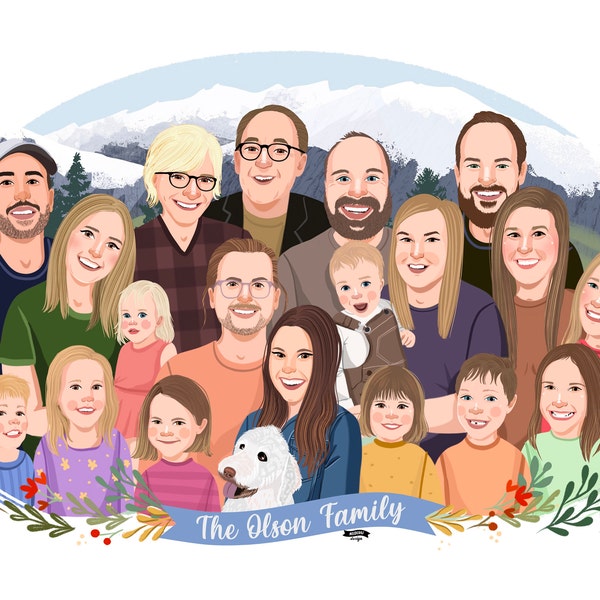 Personalized Portrait With Custom Background - Custom Illustration for ...