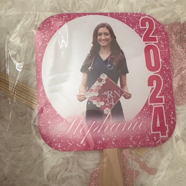 Custom Graduation Photo Fan| Personalized Graduation Fan| Grad Paddle ...